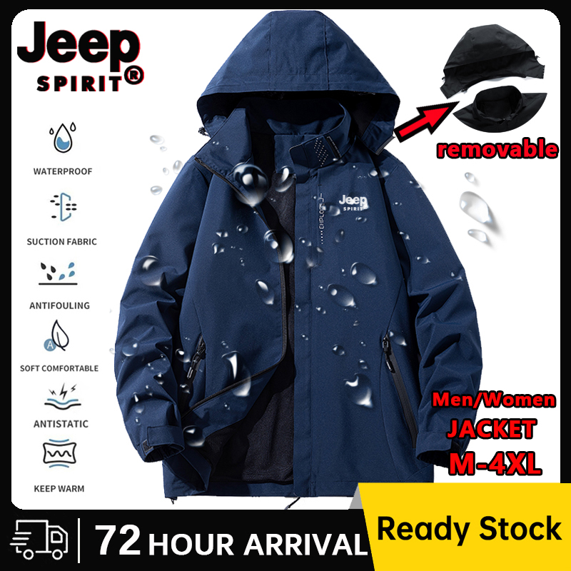 JEEP SPIRIT Hiking Jackets For Men Waterproof Clothes Reflective ...