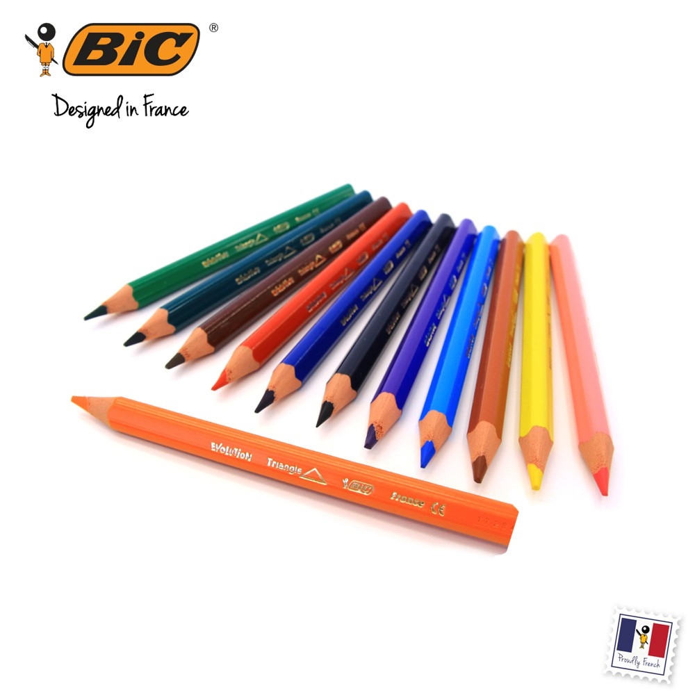 BIC Kids Evolution Triangle Colored Pencils 12 colors | Lazada PH