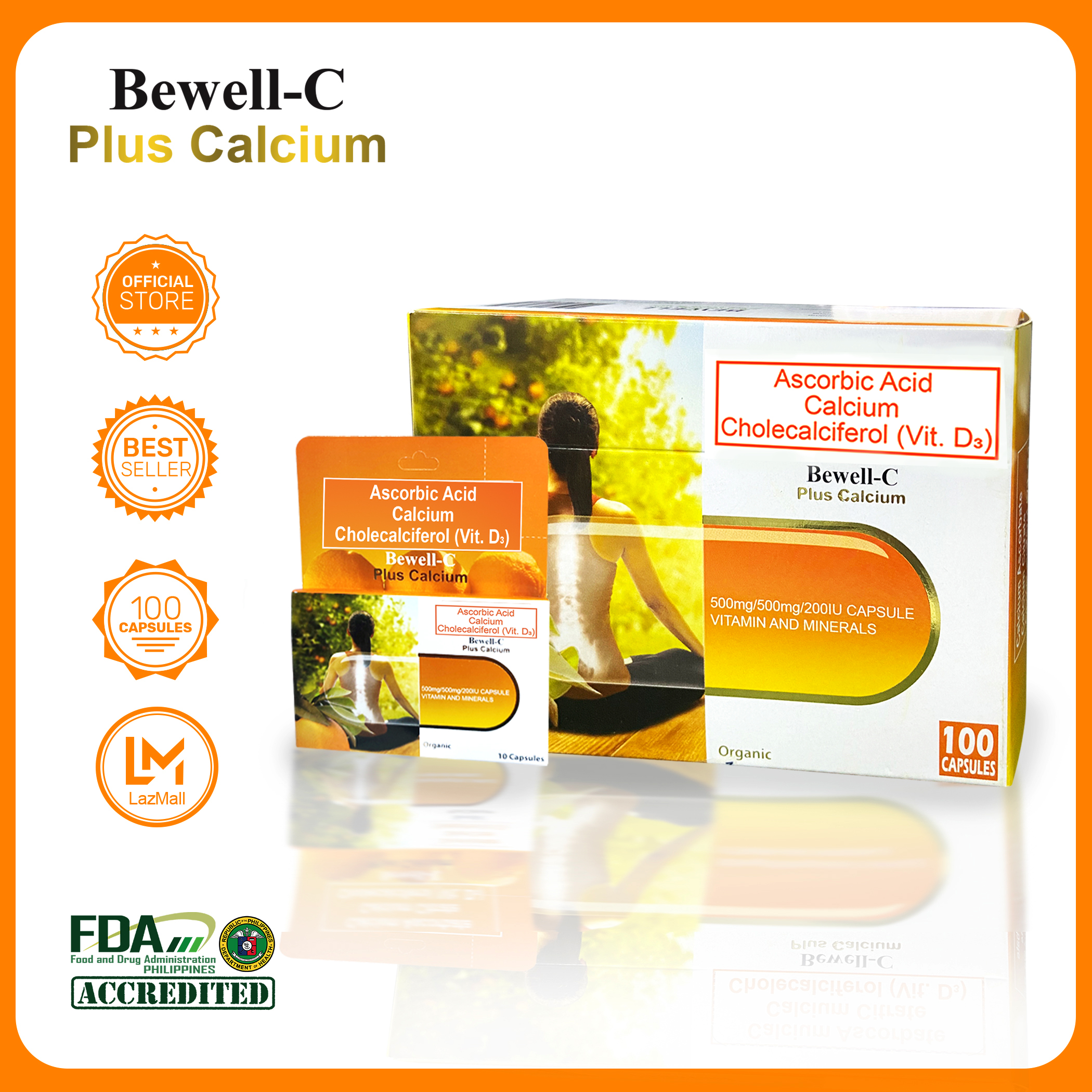 Bewell-C Plus CALCIUM 3 in 1 Vitamin C with Calcium Supplement 1000mg ...