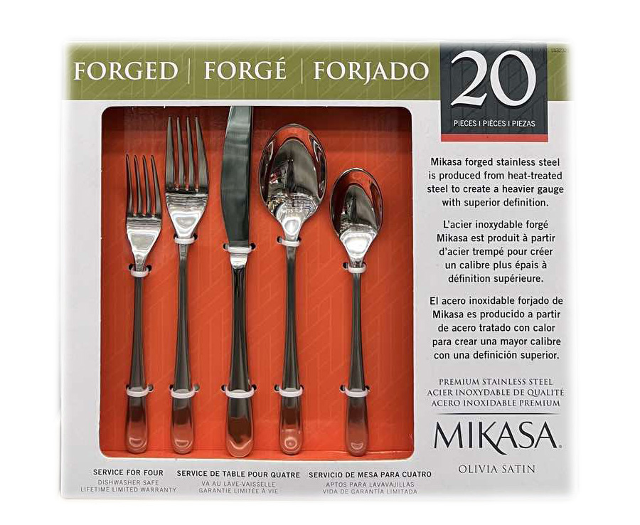 Mikasa Olivia Satin Forged Premium Stainless Steel Flatware Set (20 ...