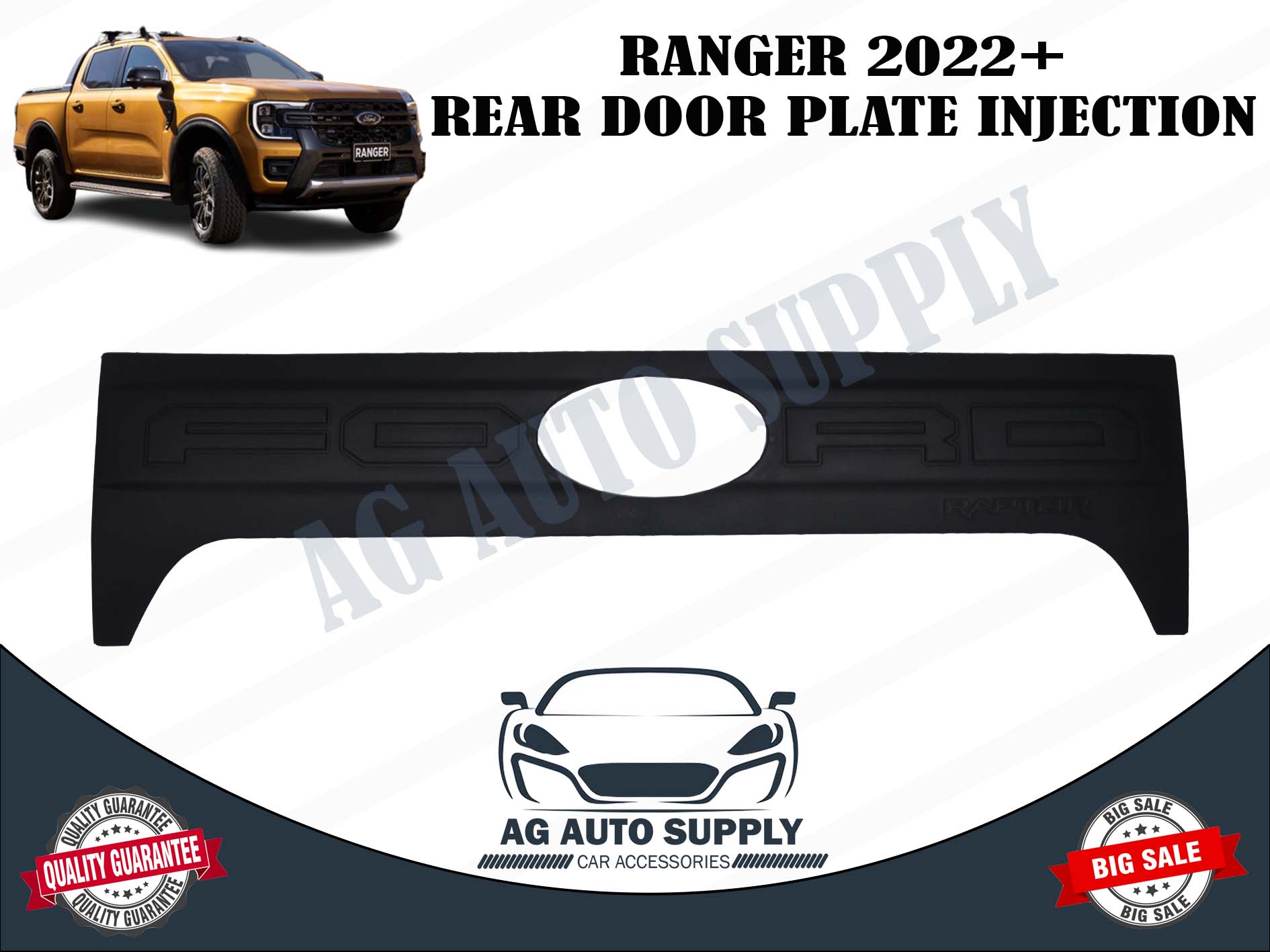 NEXT-GENERATION FORD RANGER 2022+ REAR TAILGATE CLADDING INJECTION ...