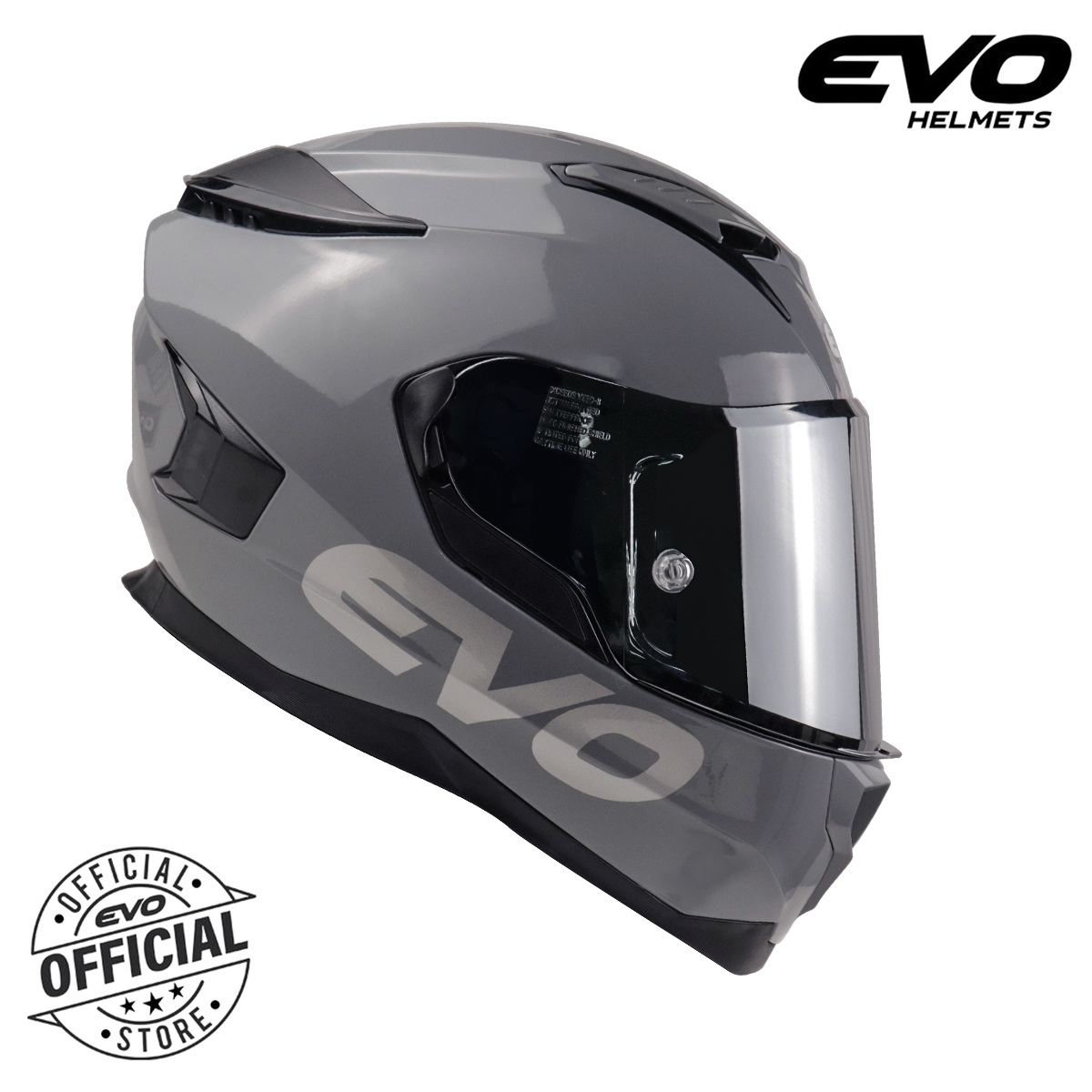 EVO AR-01 Plain Dual Visor Full Face Helmet with Free Clear Lens ...