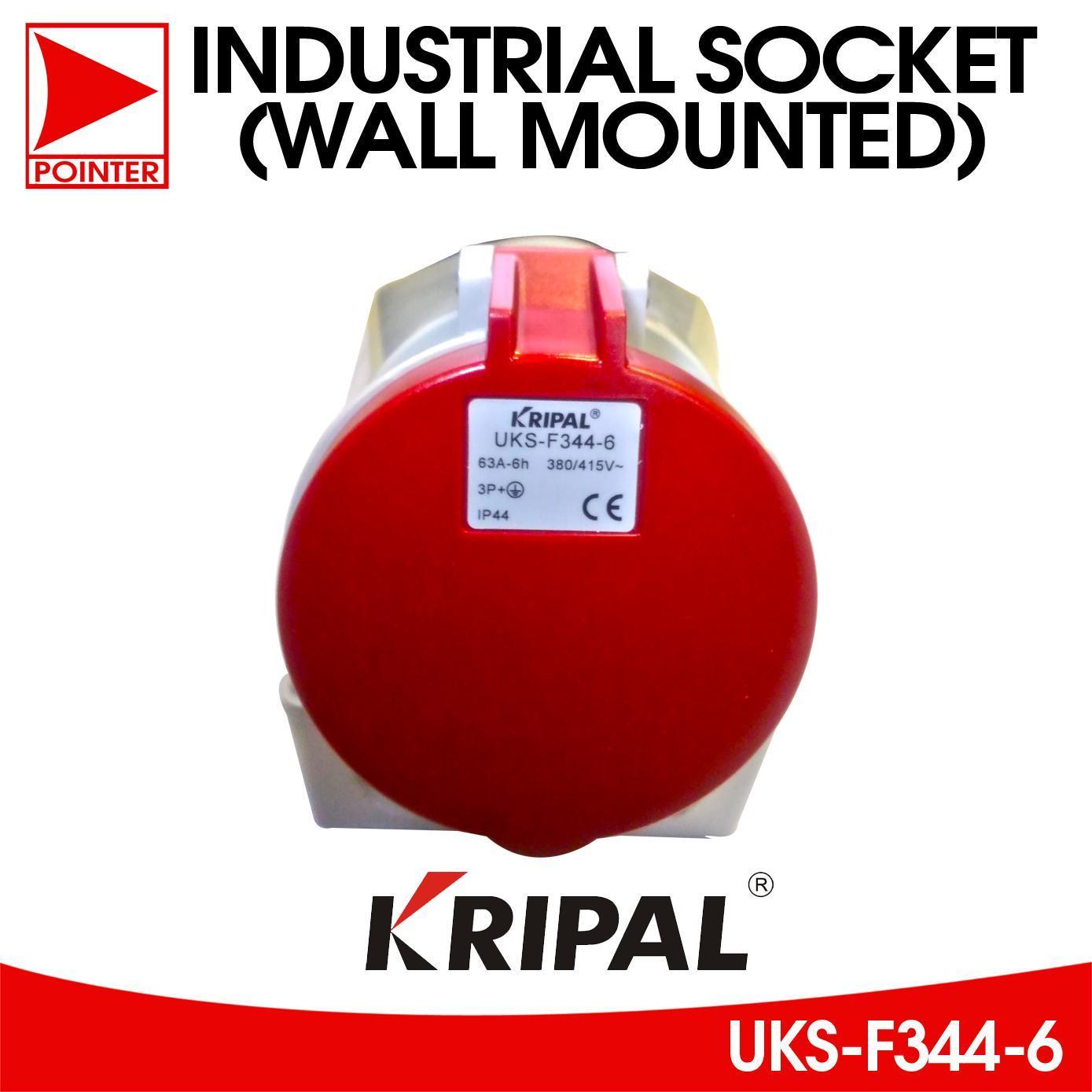 Kripal Industrial Socket IP44, 415V 63A/ 3P+E / Red Color | Lazada PH
