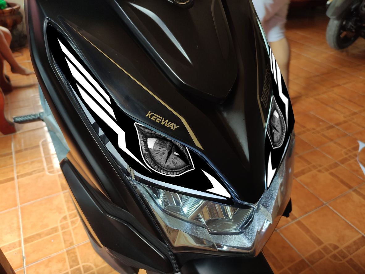 Winker Decal For Keeway Icon 110 Black And White Dragon Eyes | Lazada PH