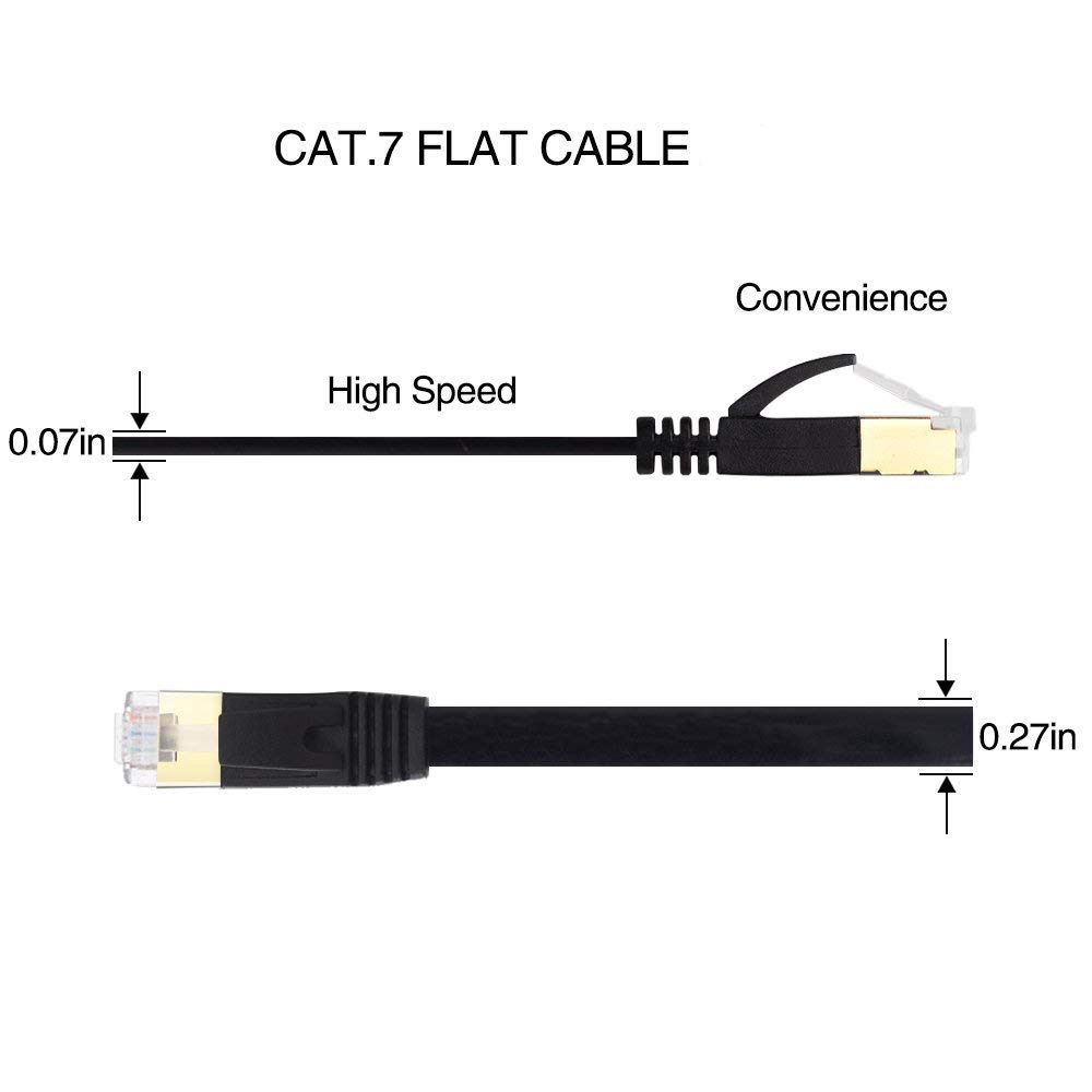 10Gbps Cat7 long cable 10M 15M 20m 25M 30M 40M 50cm CAT7 Flat STP ...