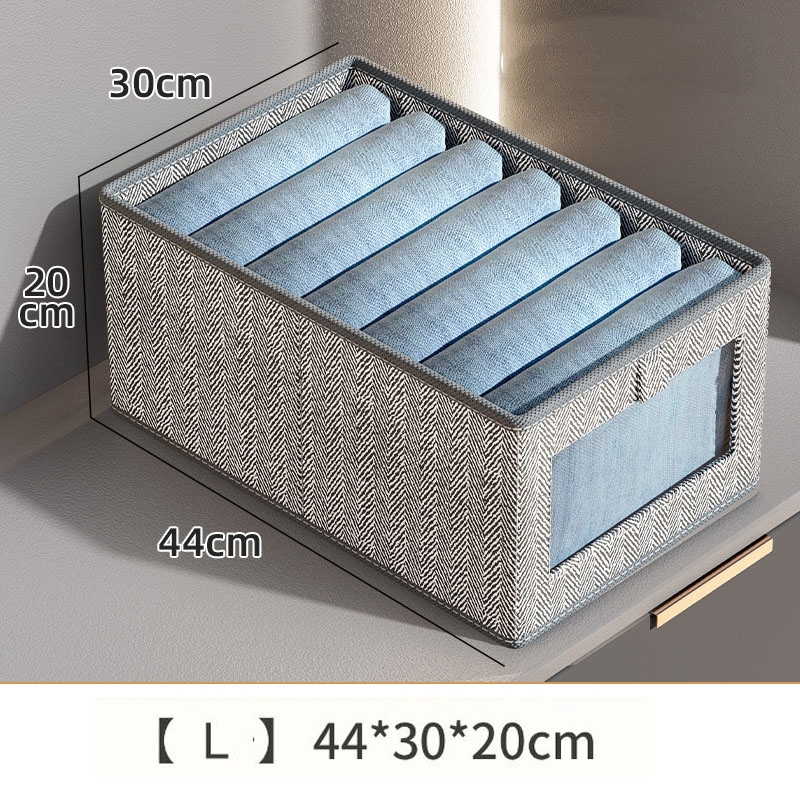 Wardrobe Cotton Linen Cloth Storage Box Organizer Foldable Finishing ...