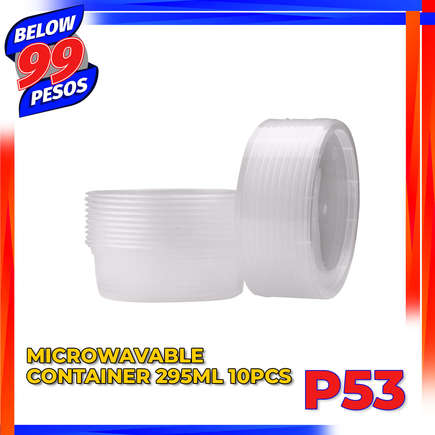 Below99pesos 10pcs Microwavable RO-10 Container with Lid 295mL | Lazada PH