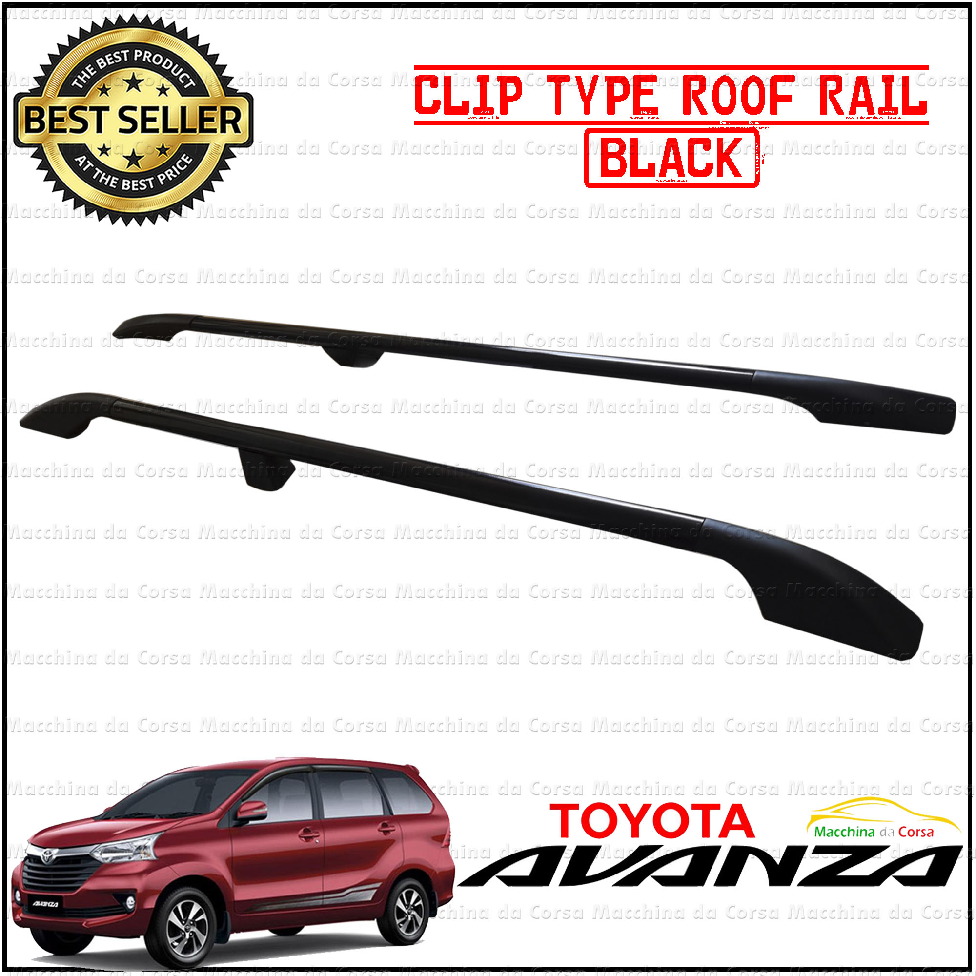 Toyota Avanza 2012-2021 CLIP TYPE Aluminum Roof Rail No Drill Type ...