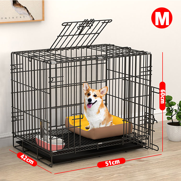 Square Tube Dog Cage Pet Cage Large Metal Dog Cage Crates with Bathroom ...