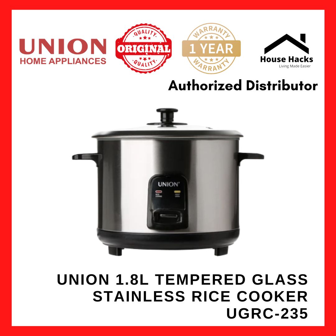 Union 1.8L Tempered Glass Stainless Rice Cooker UGRC-235 (House Hacks ...