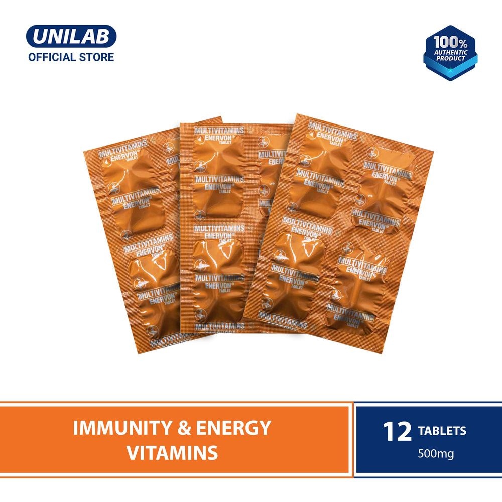 Unilab Enervon C Multivitamins for Adults 12 Tablets - For Everyday ...