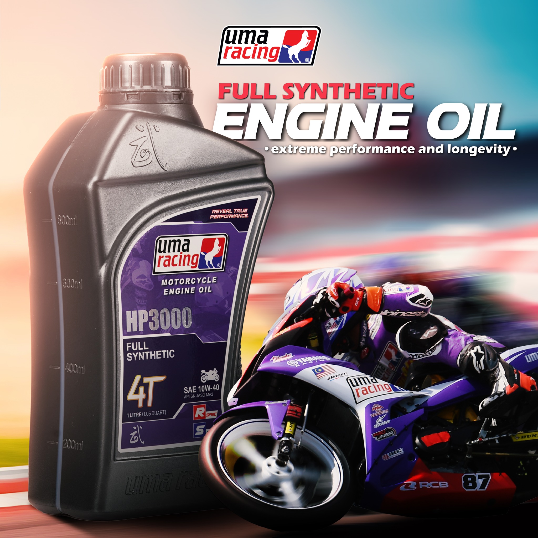UMA Racing Motorcycle Engine Oil Underbone 4T (Universal) Fully ...