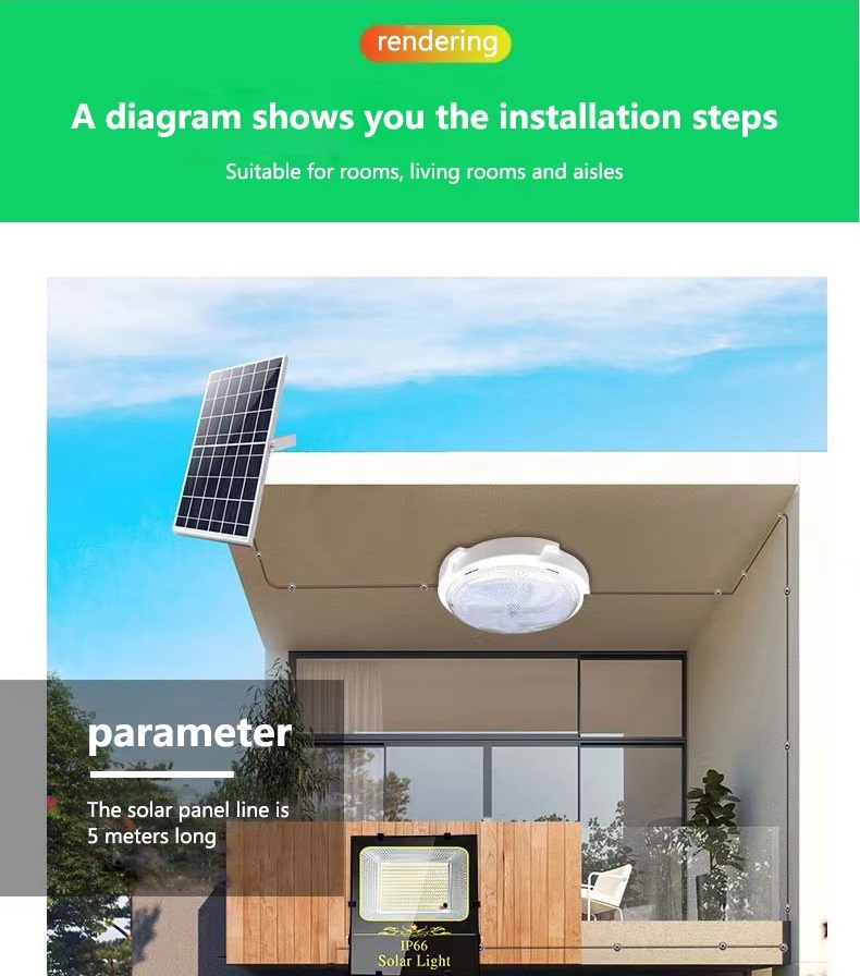 Solar ceiling Light 1000W,2000W, 3000W Indoor solar light with PIR ...