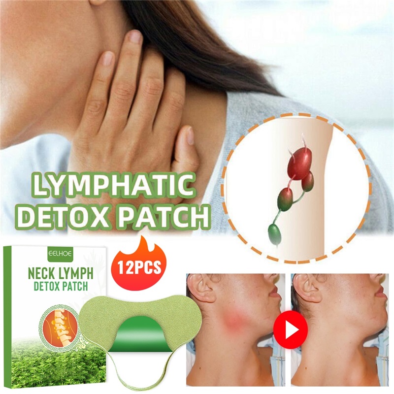 12PCS/BOX EELHOE Neck Lymph Detox Patch Lymphatic Patch Neck Scattered ...