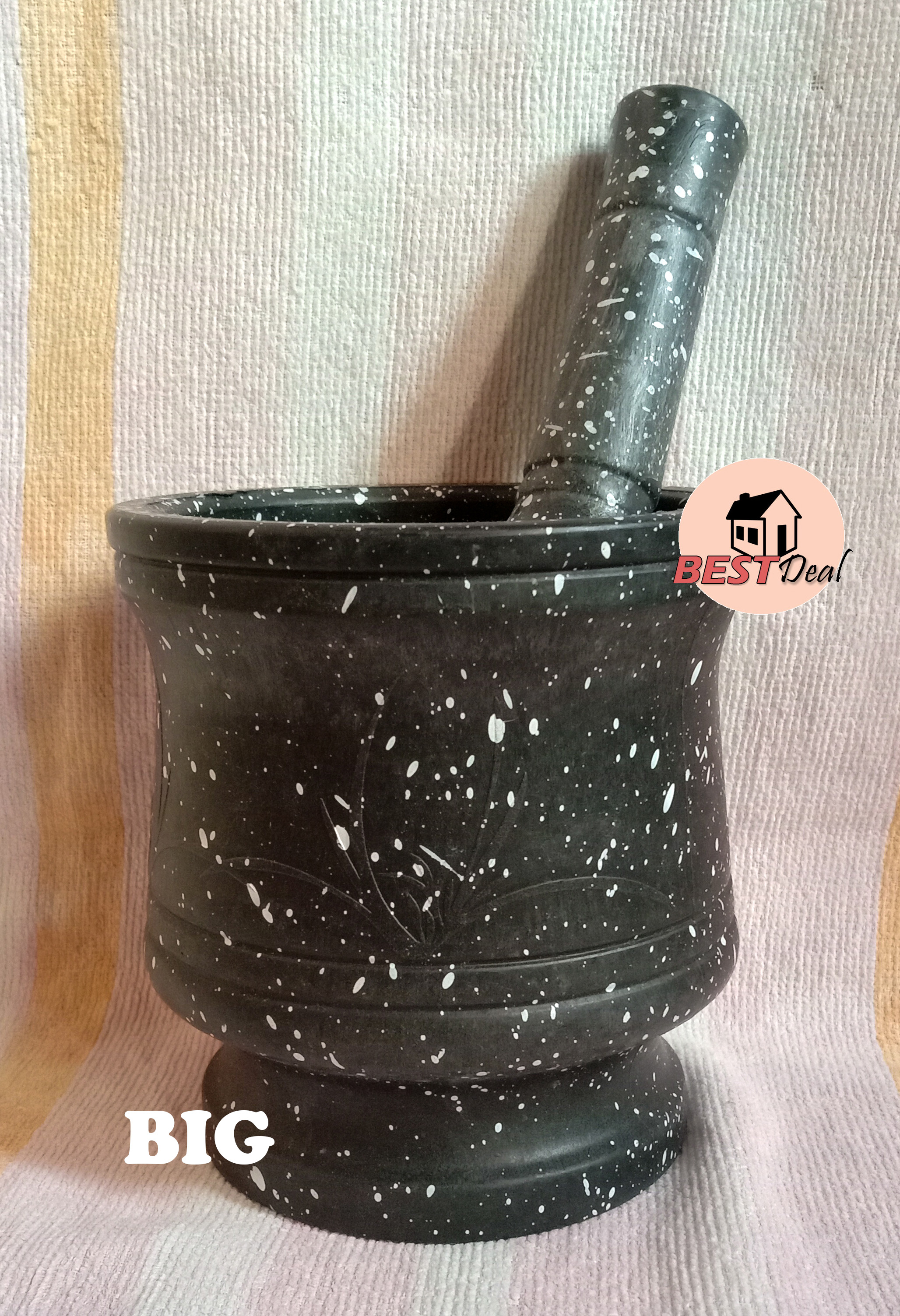 Black Marble-like Plastic Mortar and Pestle or Plastic Almeres in ...