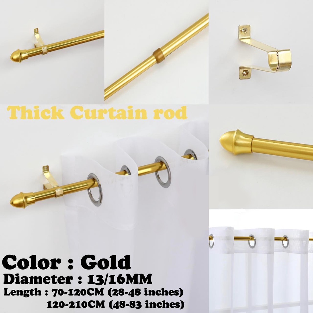 New Curtain Rod Netendable & Adjustable Curtain Rod Thick And Thin Set ...