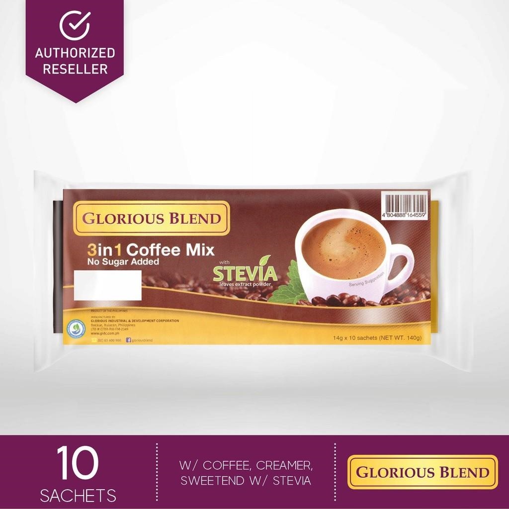 Glorious Blend 3 in 1 Coffee Mix with Stevia extract power (10 sachets ...