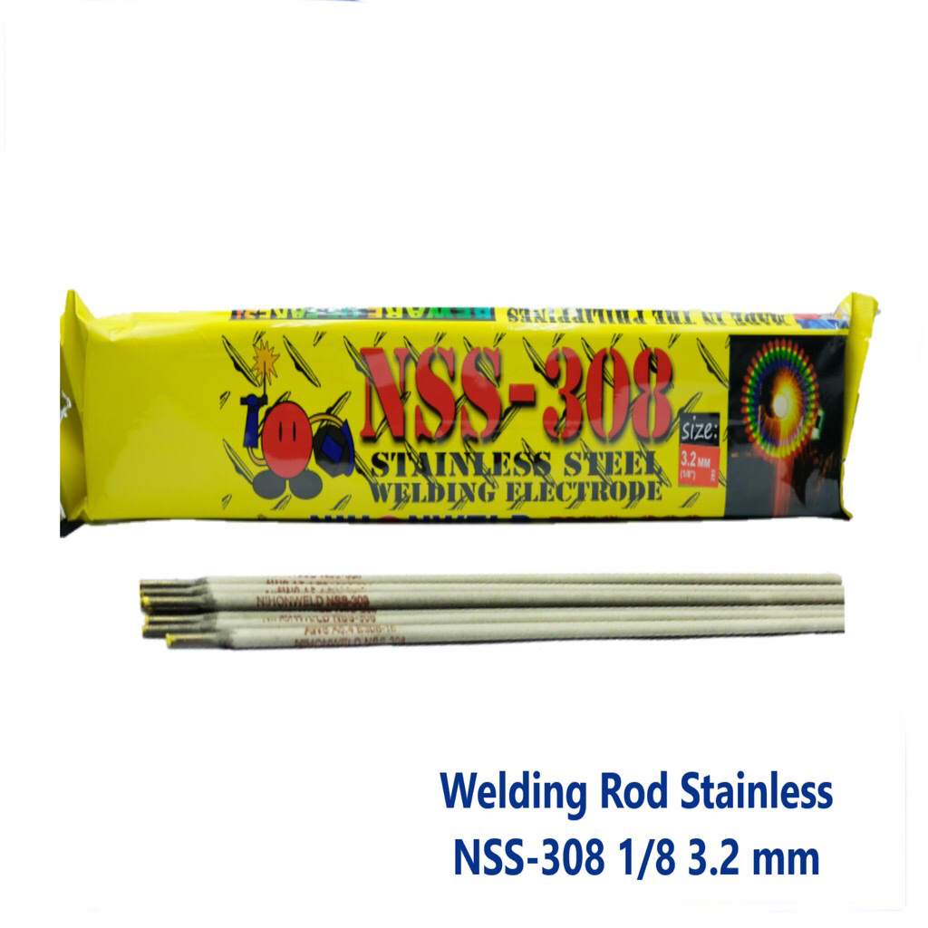 Nihonweld Stainless Steel Welding Rod Electrodes NSS-308 1/8 3/32 5/64 2 2.5 3.2 Nihon Weld (1KL ...