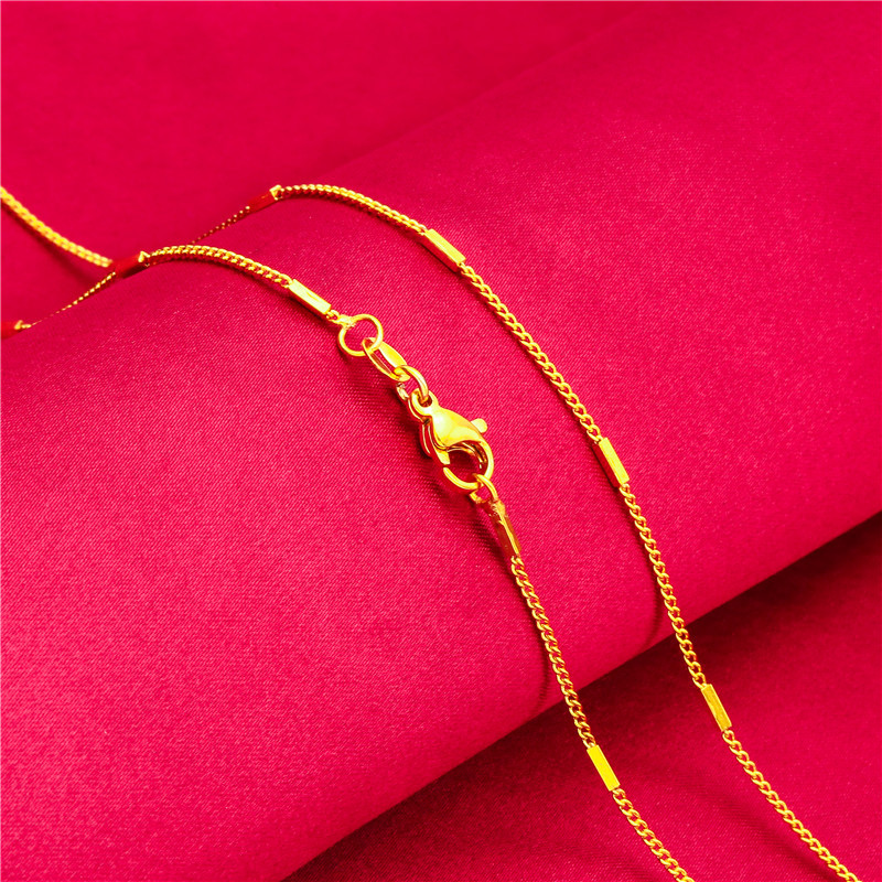 pure Ang 18K Gold Necklace Snake Bone Chain Water Ripple Ripples K Gold ...