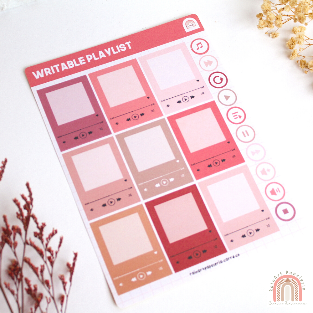 Writable Playlist Sticker | Journal Sticker | Planner Sticker | Peel ...