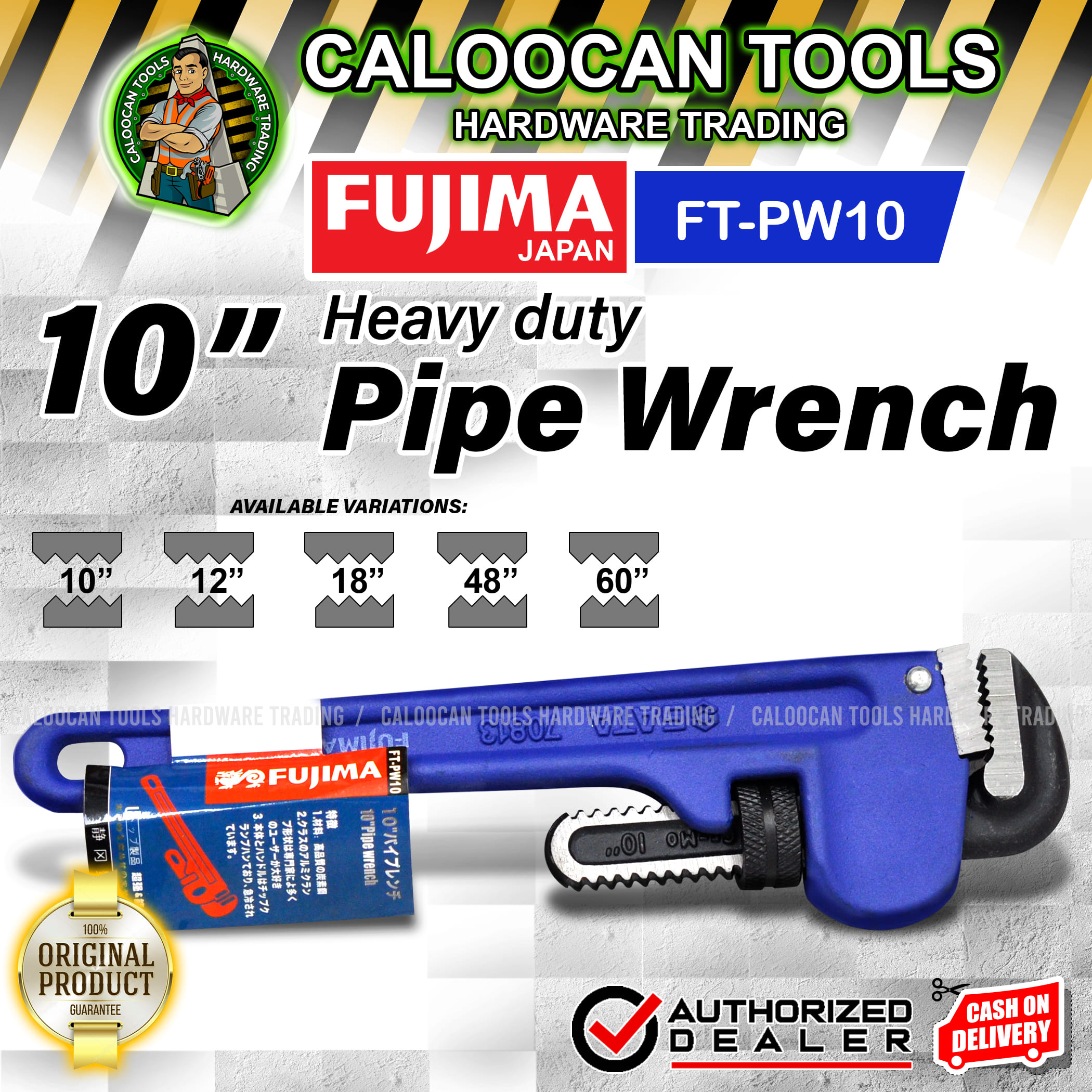 FUJIMA Japan Heavy Duty Pipe Wrench (10", 12", 18", 48", 60") CALOOCAN ...