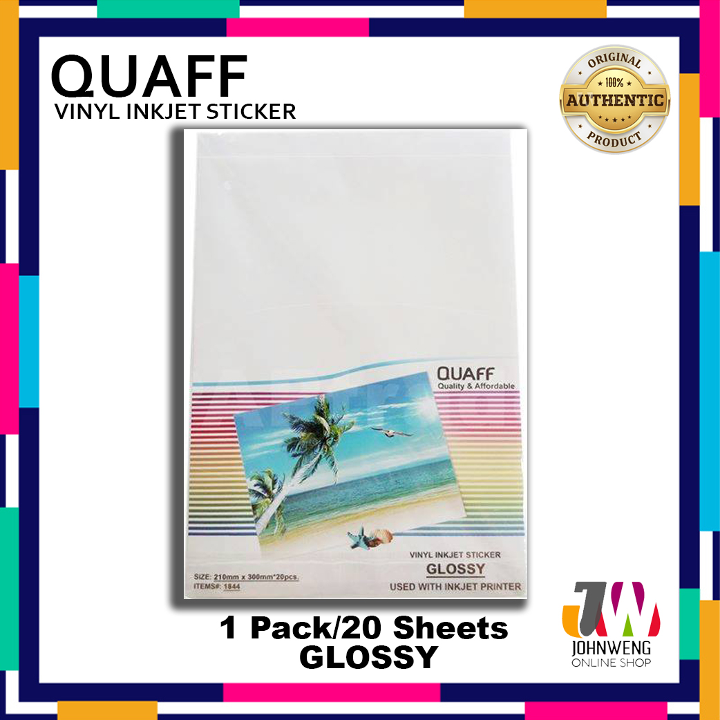 1 Pack Quaff Vinyl Sticker Inkjet Printable (Transparent,Matte,Glossy ...