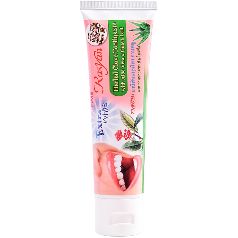 Extra White Isme RASYAN Herbal Clove Toothpaste with Aloe Vera & Guava ...