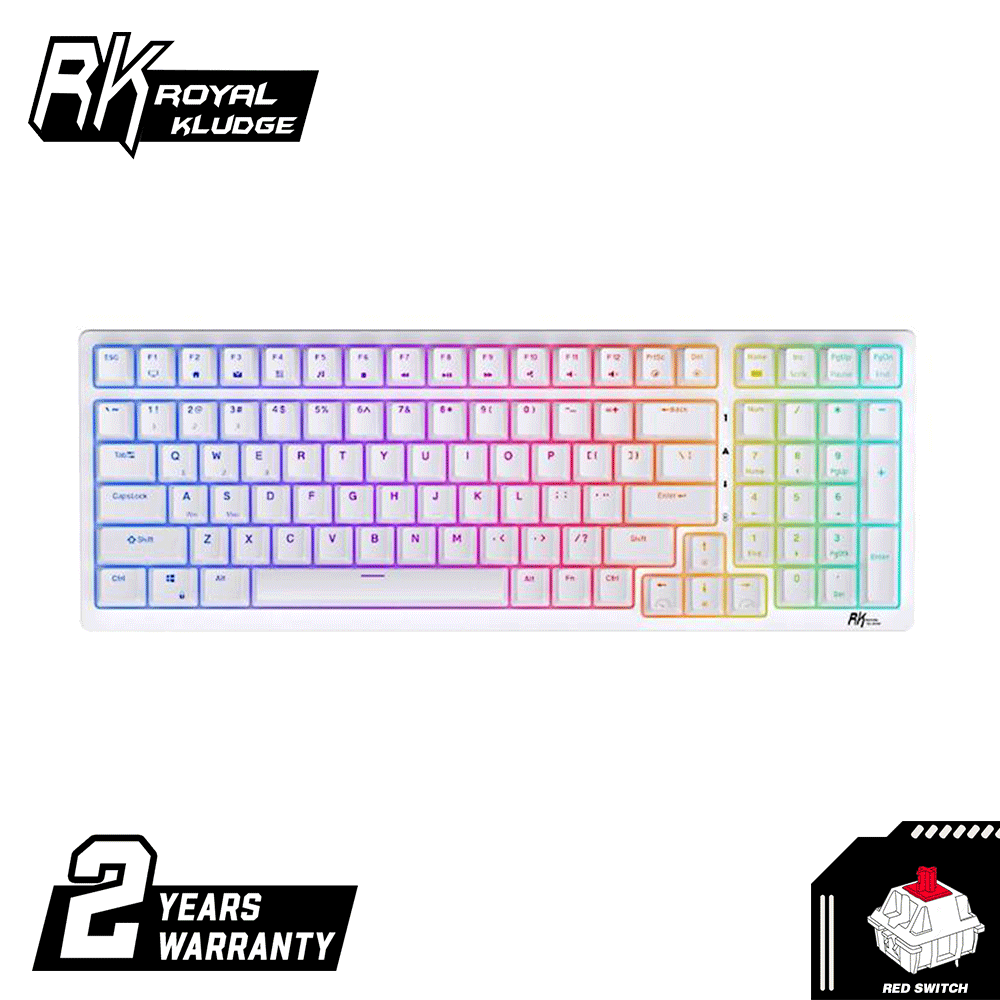 Royal Kludge RK98 Tri Mode RGB 100 Keys Hot Swappable Mechanical ...