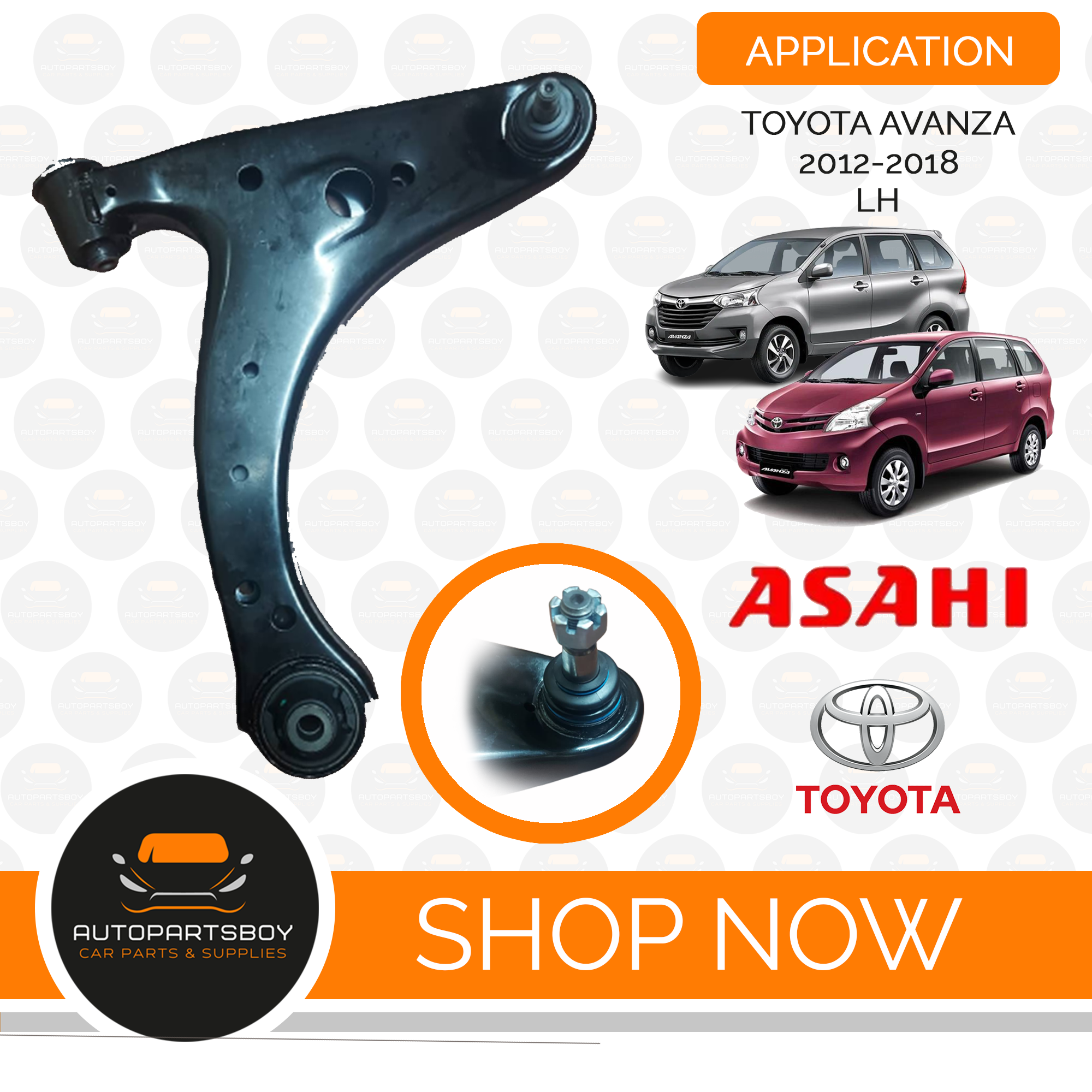 ASAHI SUSPENSION ARM ASSEMBLY "CONTROL ARM" LH FOR TOYOTA AVANZA 2012 ...