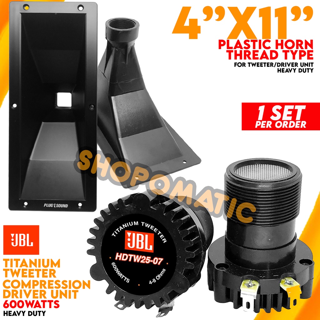 Horn Plastic 4X11 Thread Type With FREE JBL Titanium Tweeter 600W Heavy ...