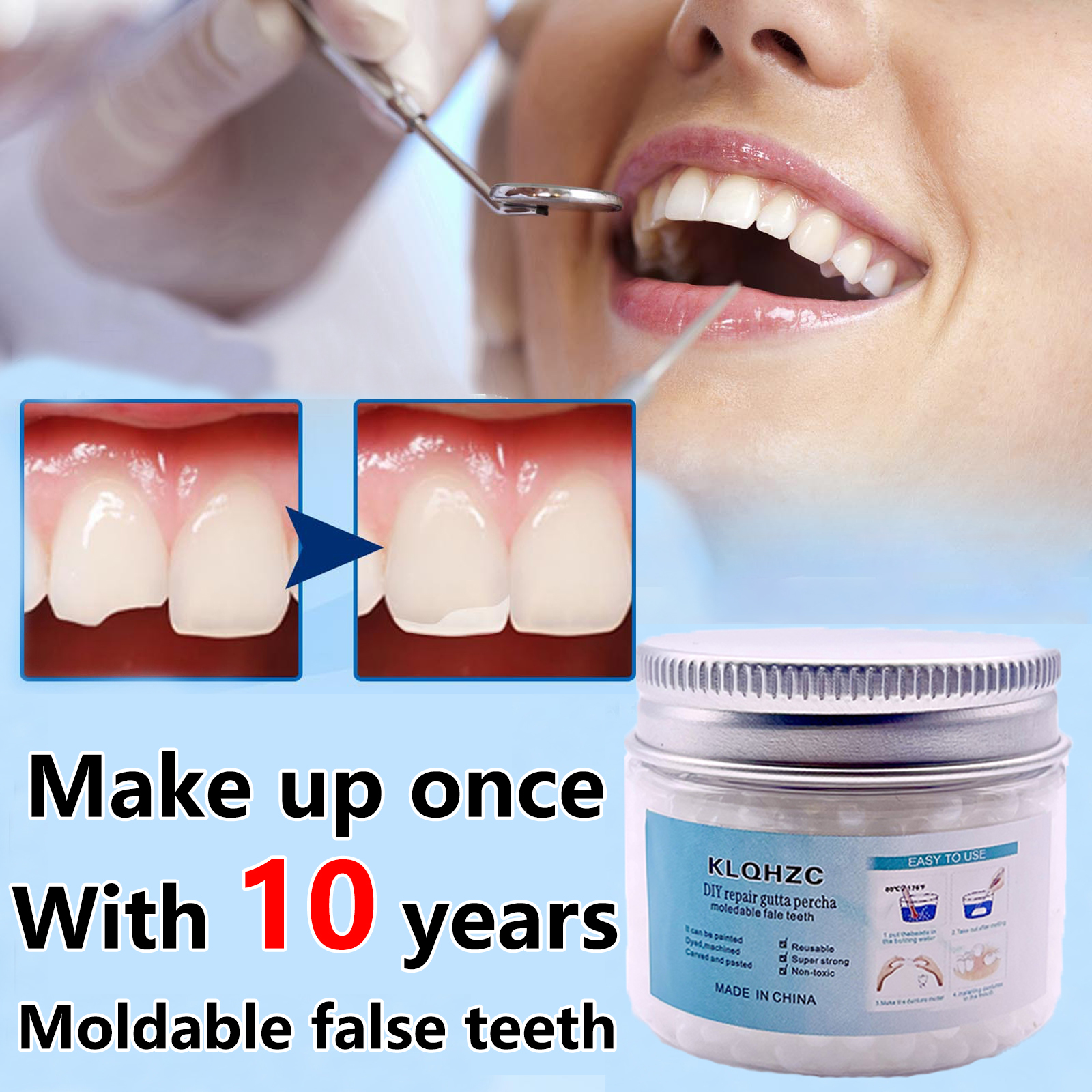 tooth repair granules 50g Teeth repair pasta Temporary tooth repair ...