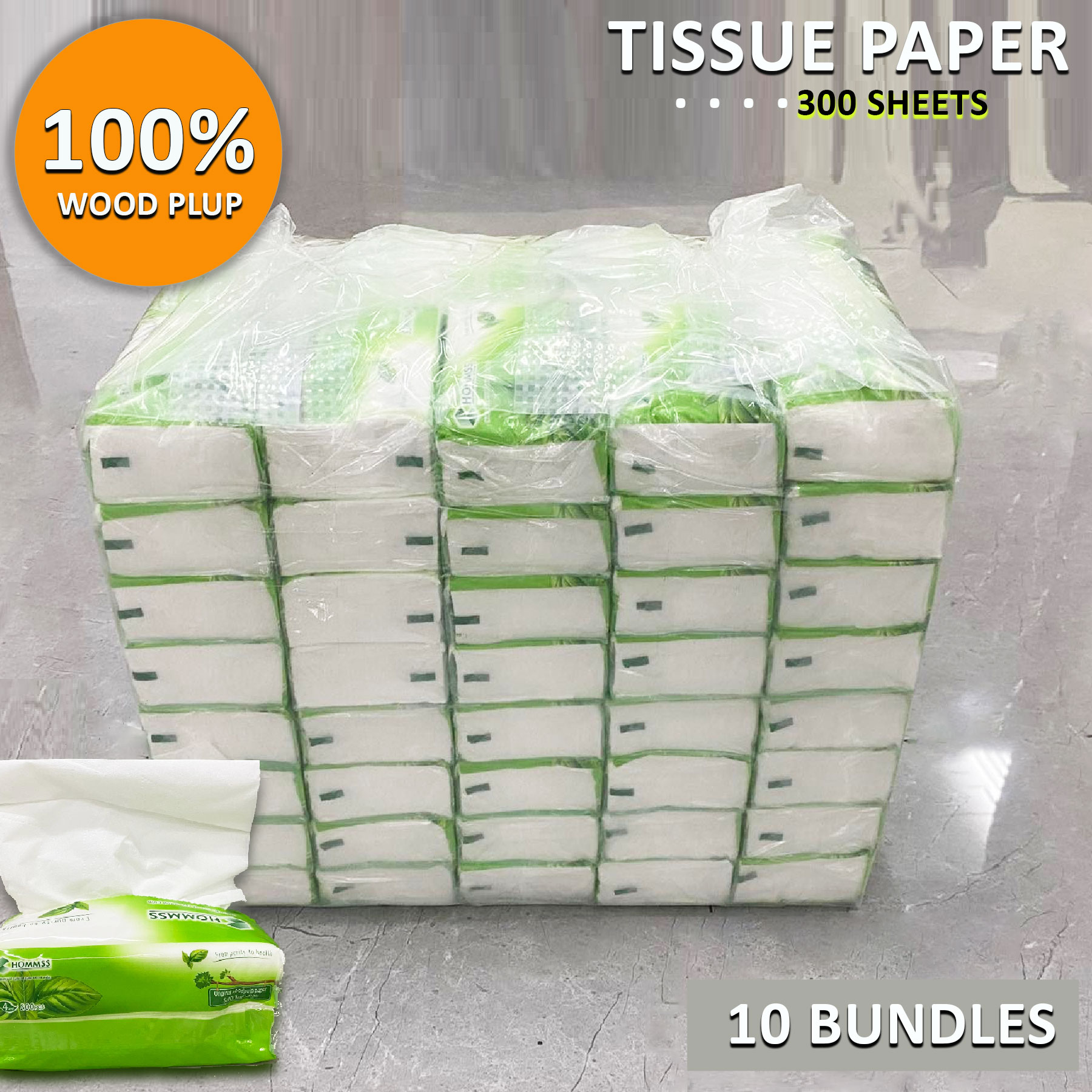 FT-669 10 BUNDLE 300 Sheets Disposable Inter-Folded Facial Tissue ...