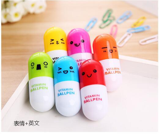 Cartoon Pill Pen Retractable Ballpoint Pen Cute Creative Stationery ...