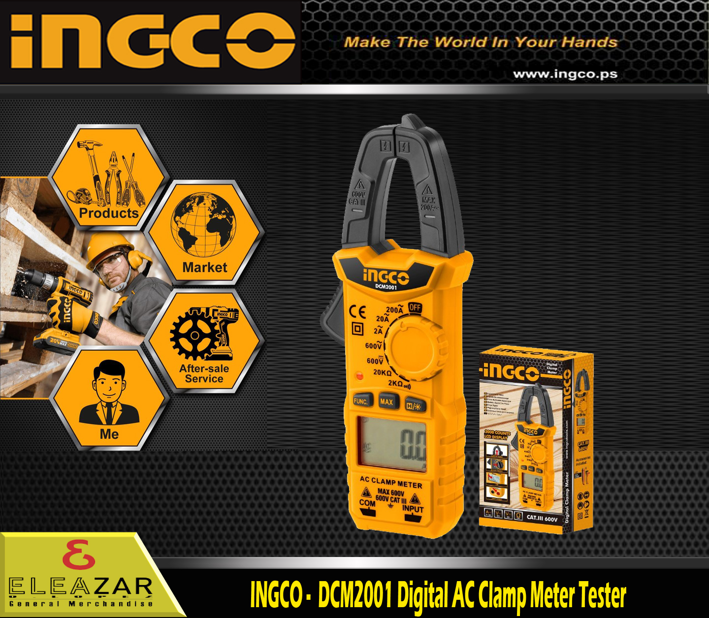 INGCO - Original Digital AC/DC Clamp Meter Multi-Tester DCM2001 | Lazada PH