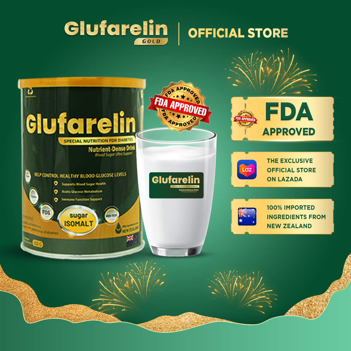 Glufarelin Gold Milk For Diabetic Support healthy product to help ...