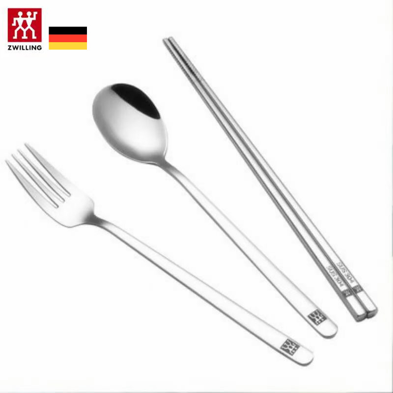 Zwilling portable stainless steel cutlery set fork, spoon, chopsticks ...