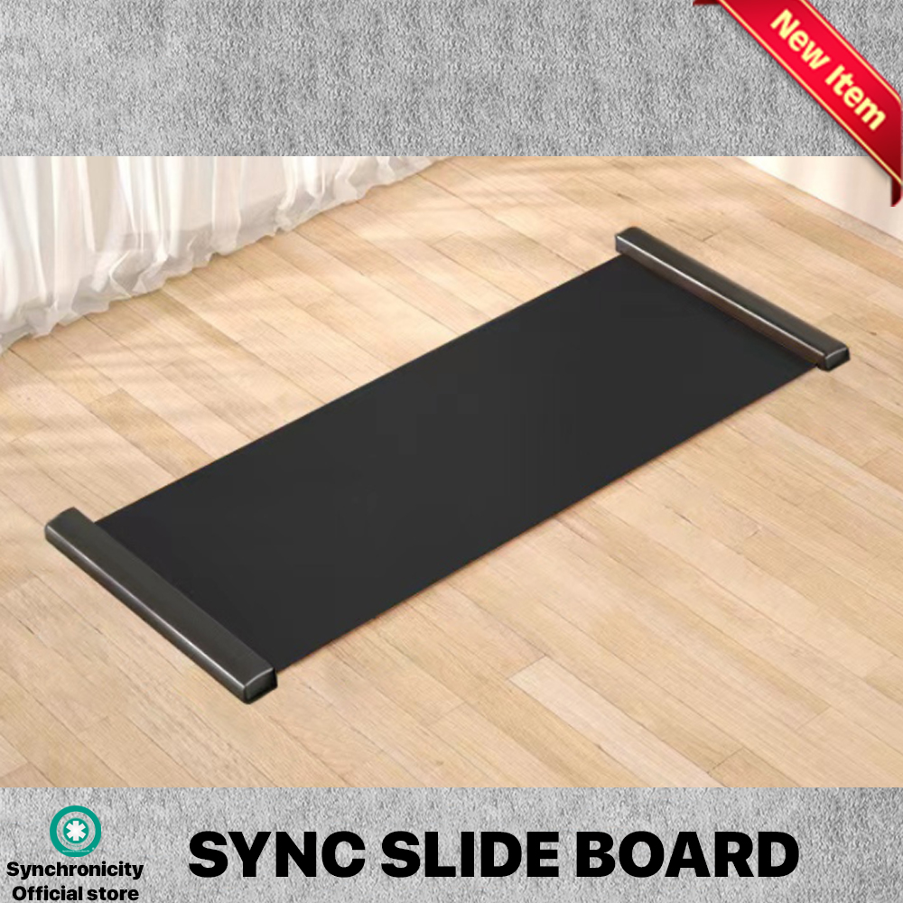 SYNCH Slide Board Slide Mat with End Stops, Sliding Booties for Low ...