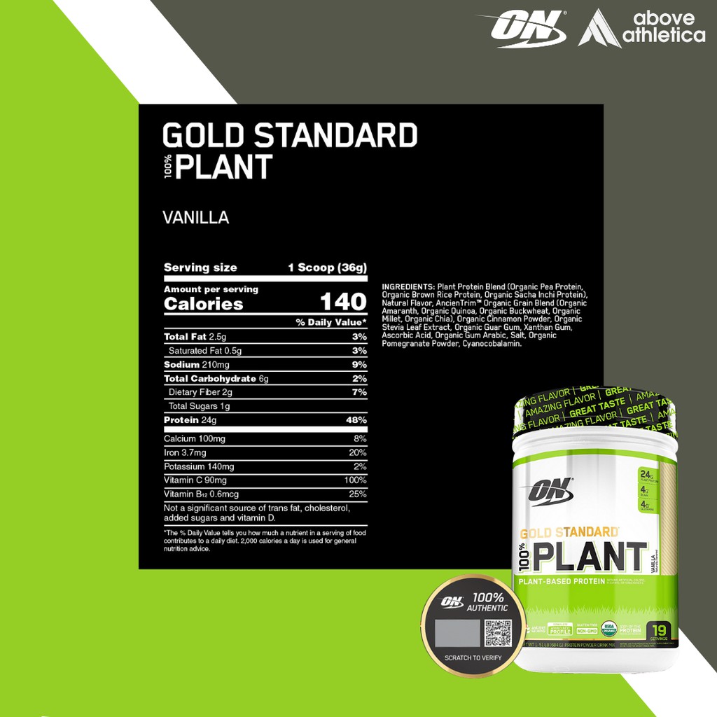 immediate delivery Optimum Nutrition Plant Based Protein - Gold ...