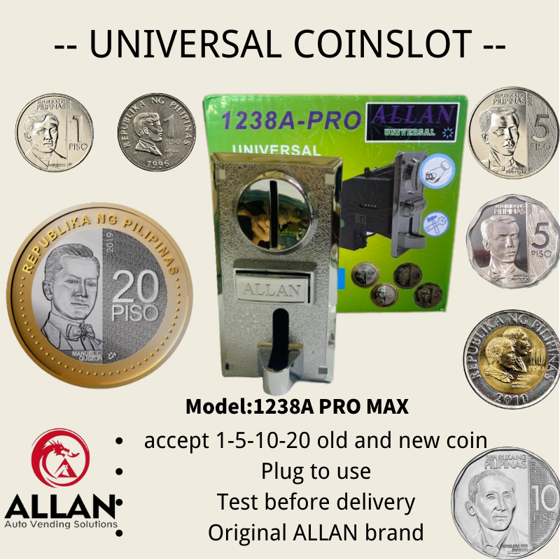 ALLAN Universal Coin Slot in Silver Panel New COINSLOT(1238 1238A ...
