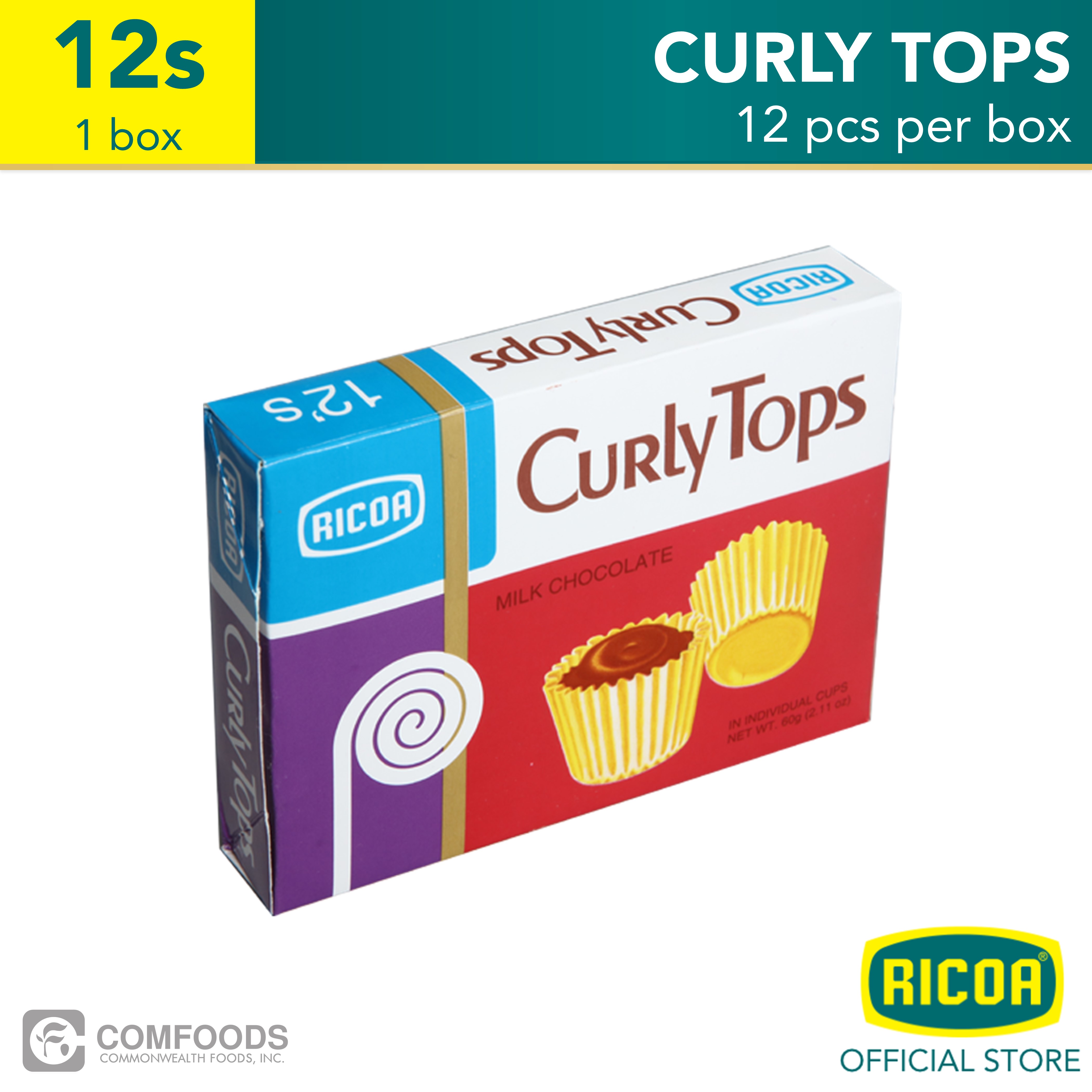 RICOA Curly Tops Milk Chocolate 12 Pcs in Box | Lazada PH