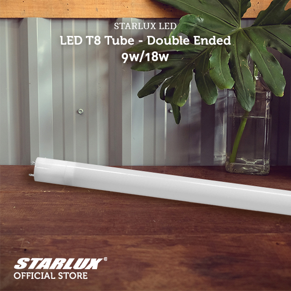 STARLUX LED T8 Tube - Double Ended Light for Ceiling Daylight (9W/18W ...
