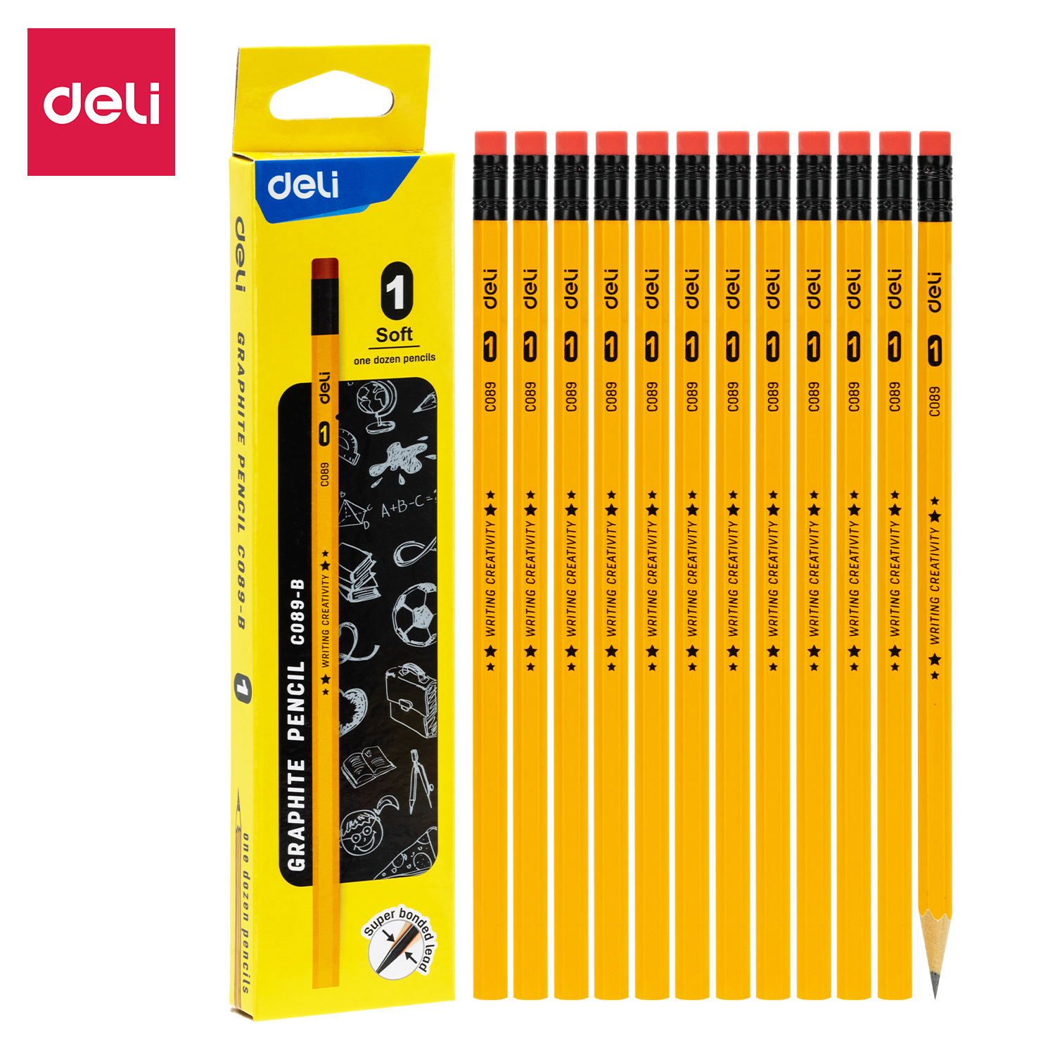 Deli 12Pcs No.1 No.2 No.3 Pencils Original For School Supplies ...