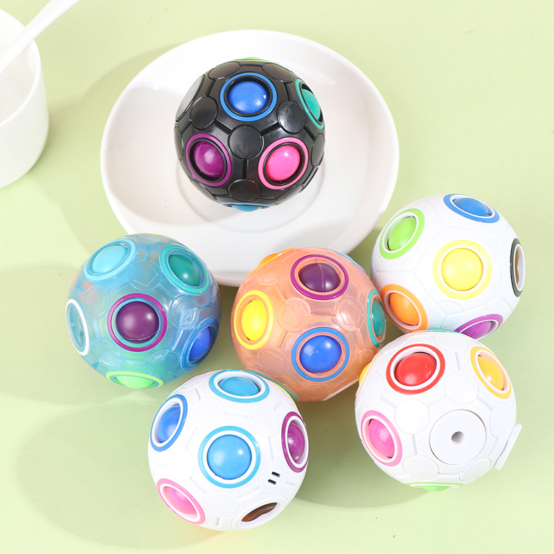PINGZ Fidget Toys Stress Reliever Rainbow Magic Ball Plastic Puzzle ...