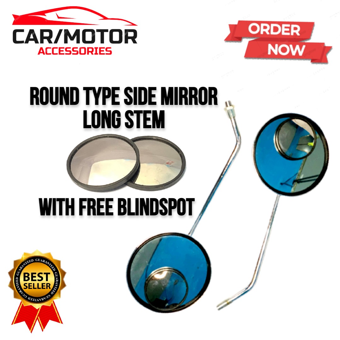 YAMAHA FAZZIO | MOTORCYCLE UNIVERSAL ROUND TYPE SIDE MIRROR LONG STEM ...
