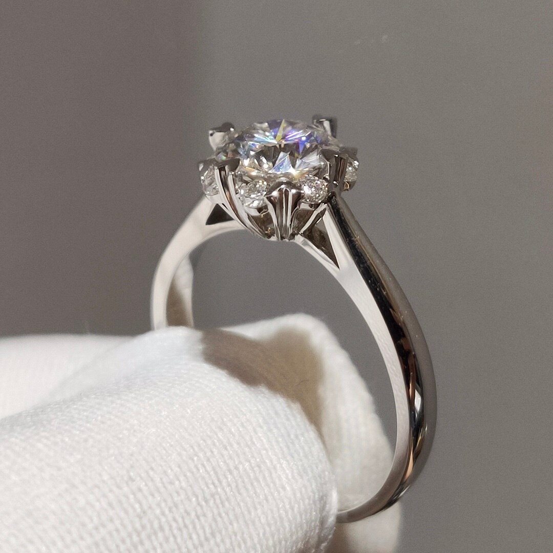Silver 925 Original Diamond Test Past 1 Carat Brilliant Cut D Color ...