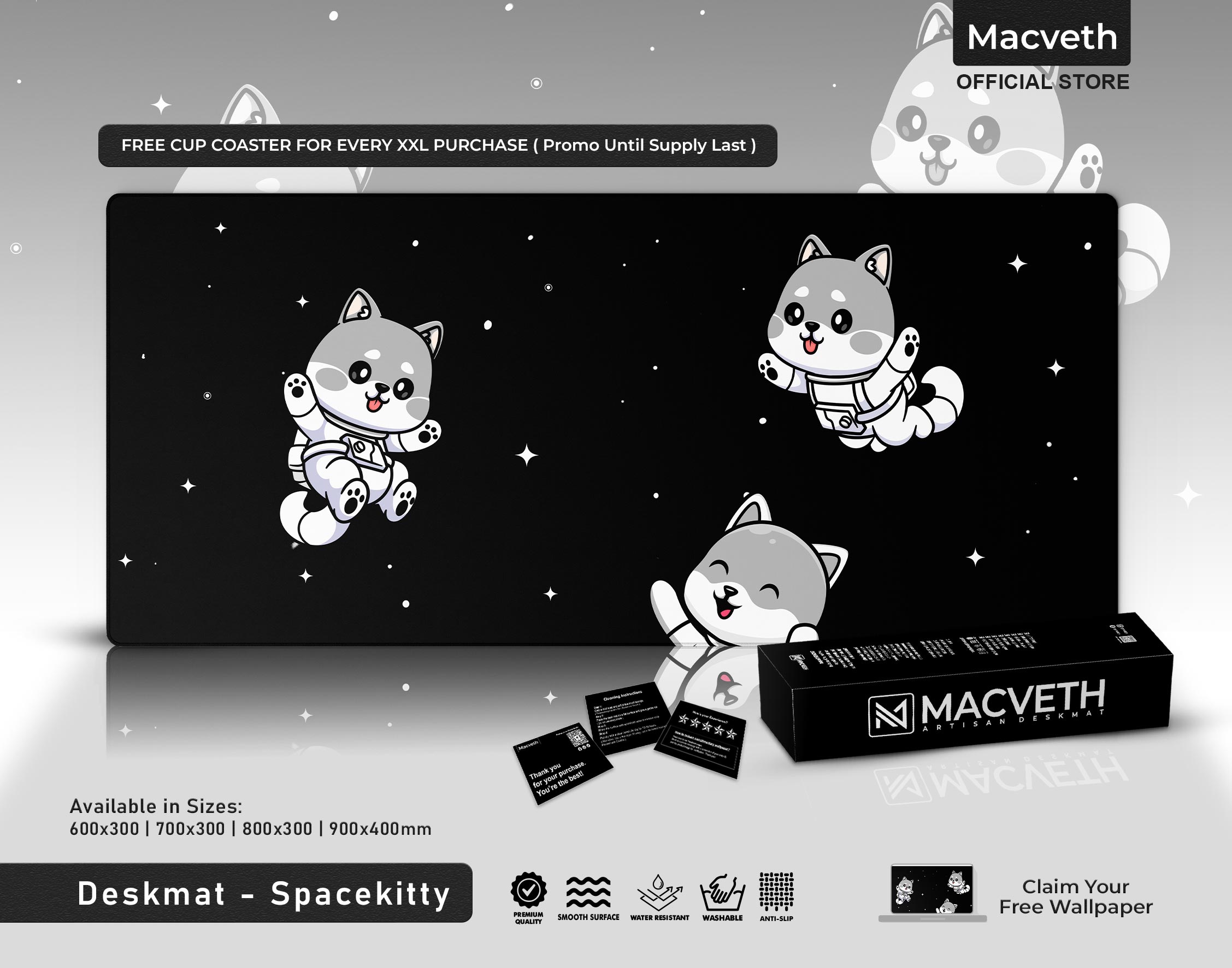 Macveth Artisan Deskmat | Spacekitty | 4MM | Extended Mousepad | Smooth ...