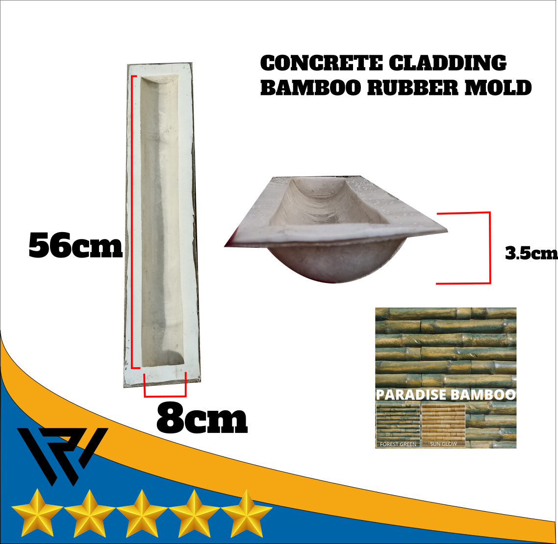 BAMBOO CONCRETE RUBBER MOLD 56CM X 8CM X3.5CM | Lazada PH