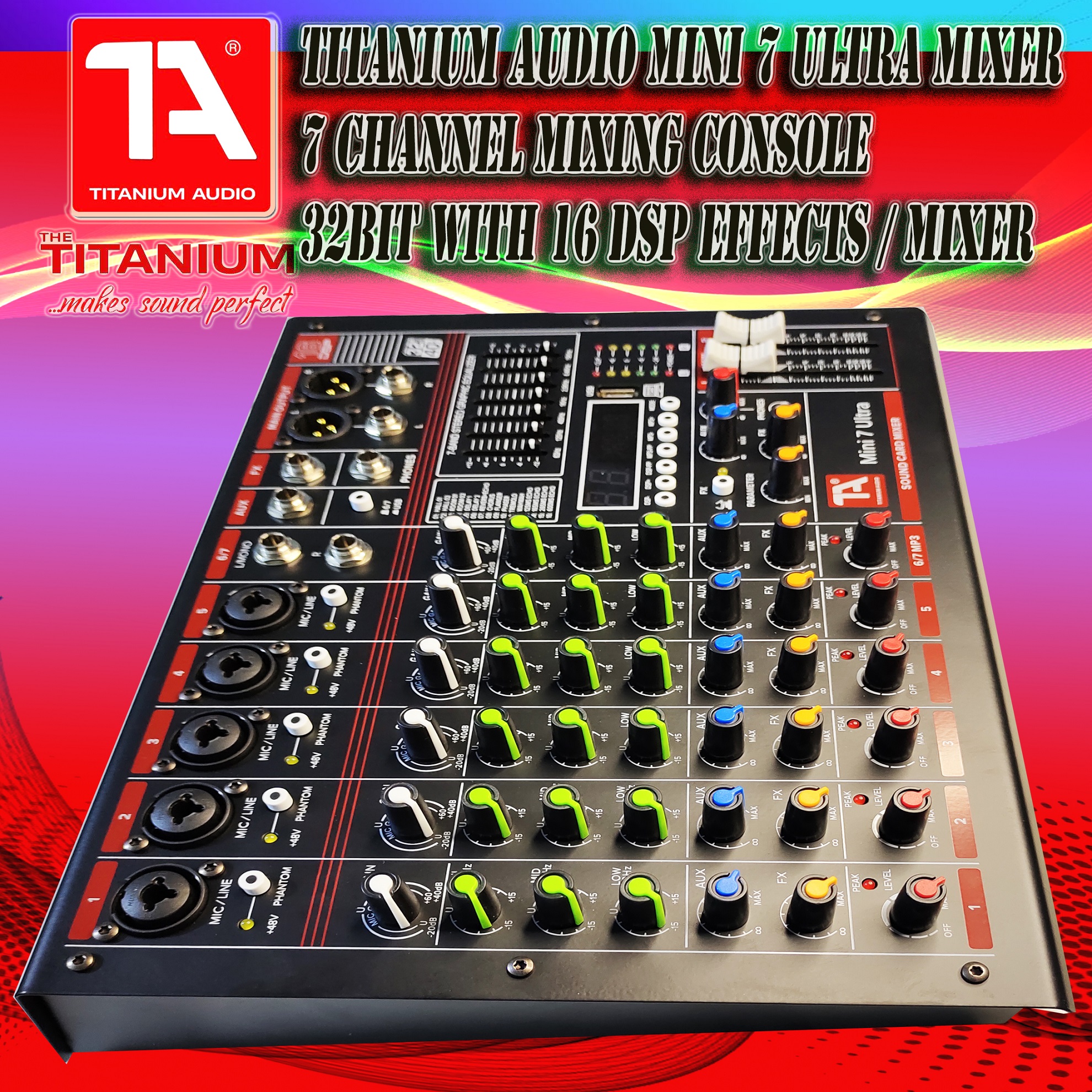 Titanium Audio Mini 7 Ultra Mixer / 7 Channel Mixing Console / 32BIT ...