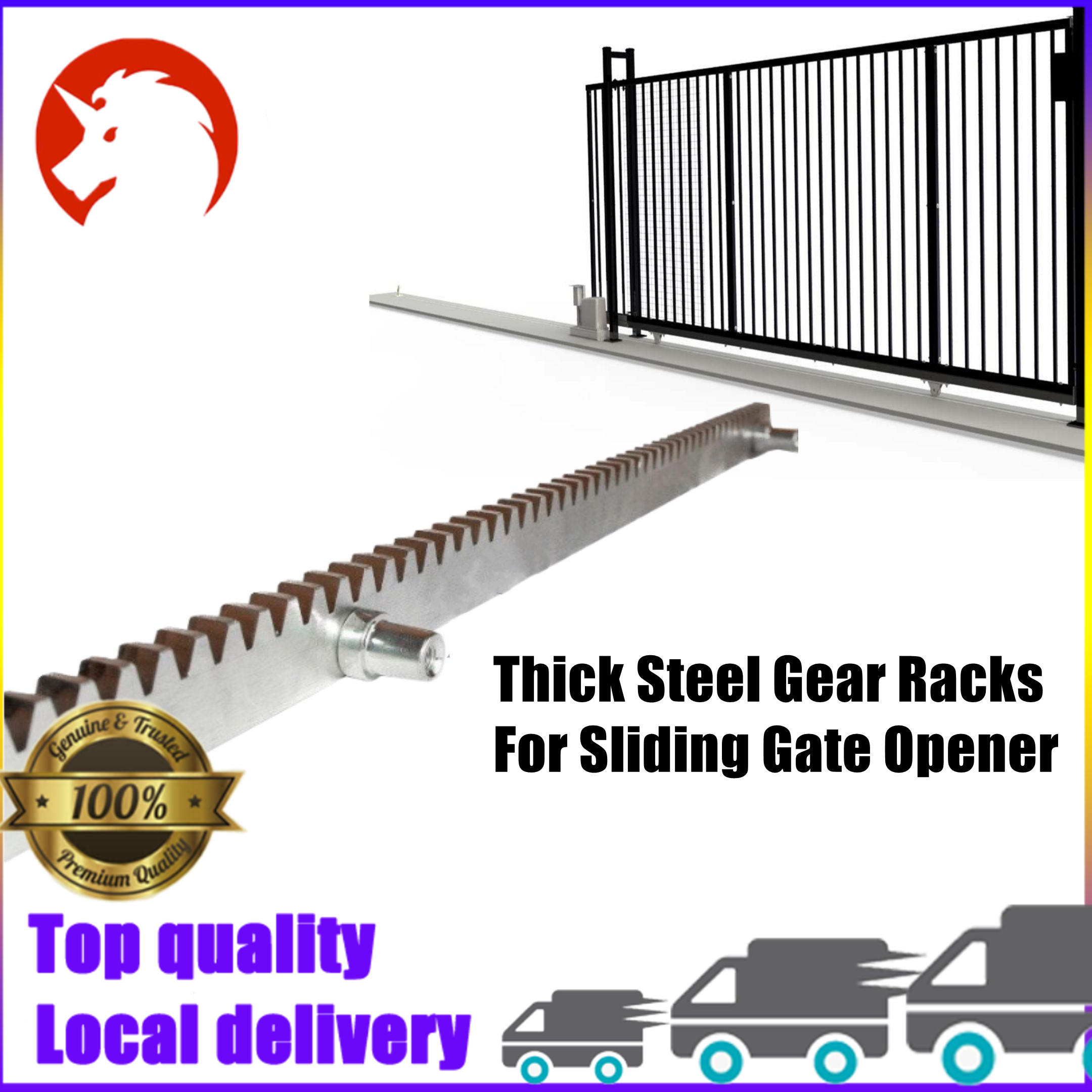 【1 Meter 8mm/10mm/12mm】 Outdoor Thick Steel Gear Rack for Automatic ...