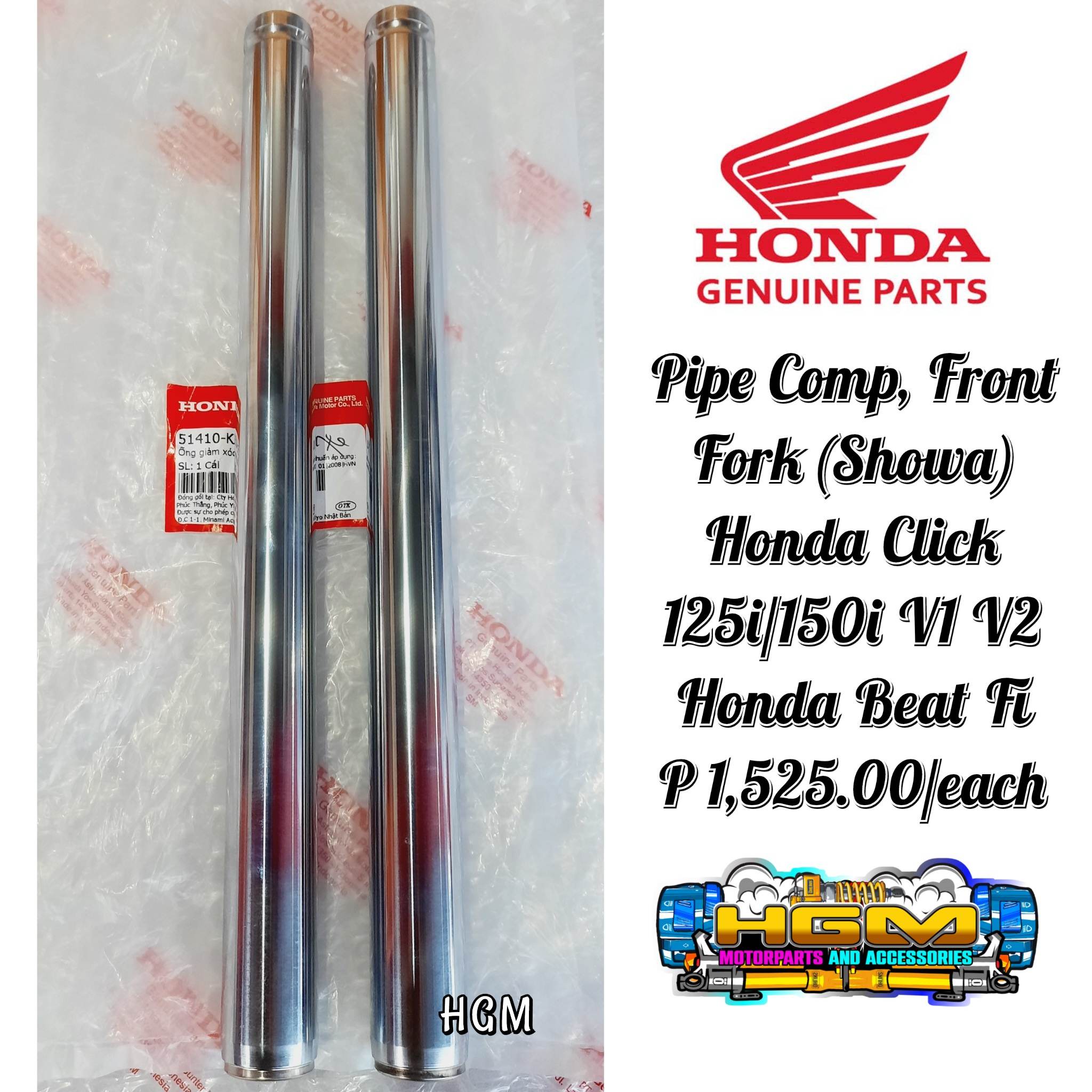 INNER TUBE (SHOWA) FOR HONDA CLICK 125i/150i V2 | BEAT FI V2 | (51410 ...